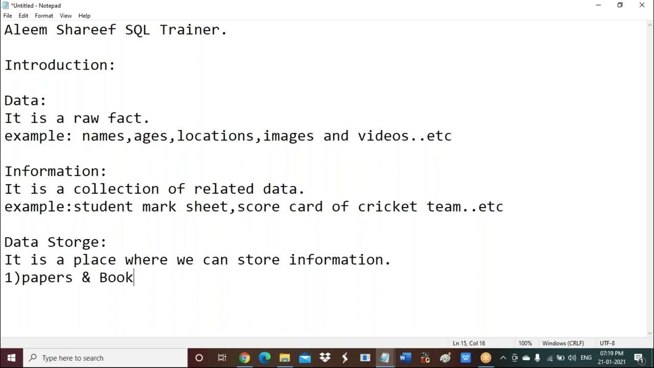 Introduction To Dbms And Normalization Sql Oracle Youtube