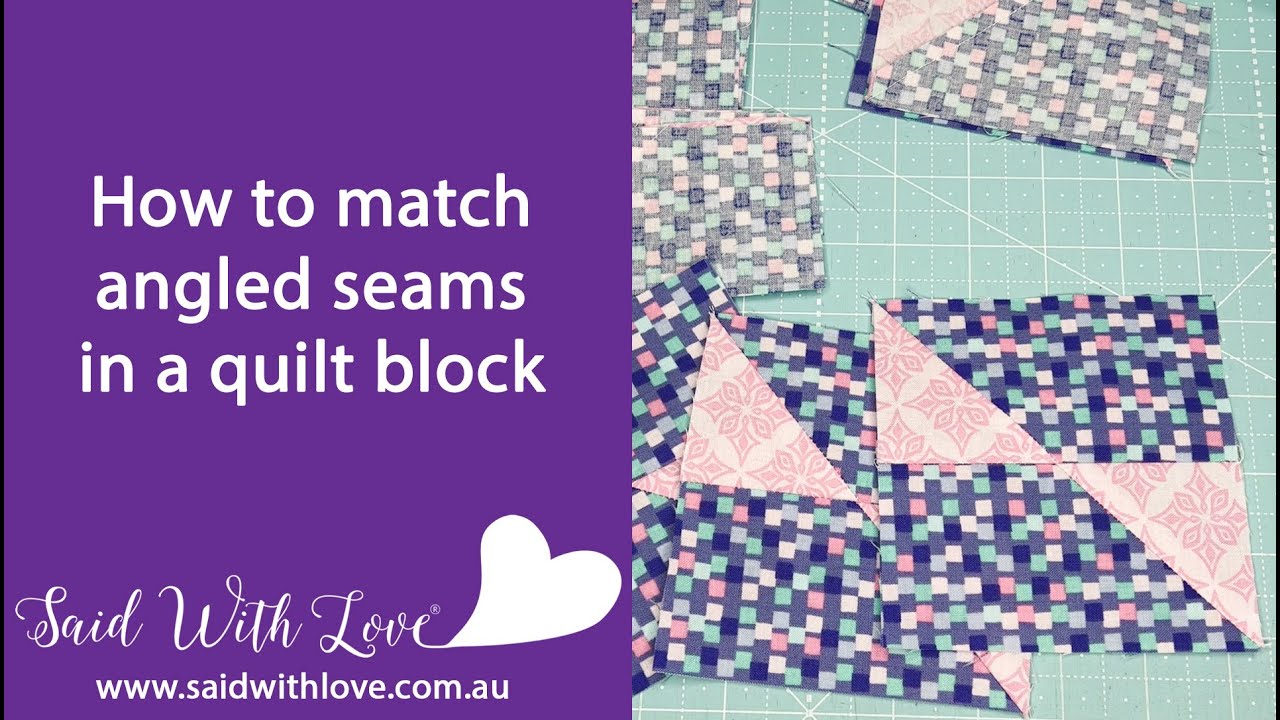 How to match angled seams in a quilt block - YouTube