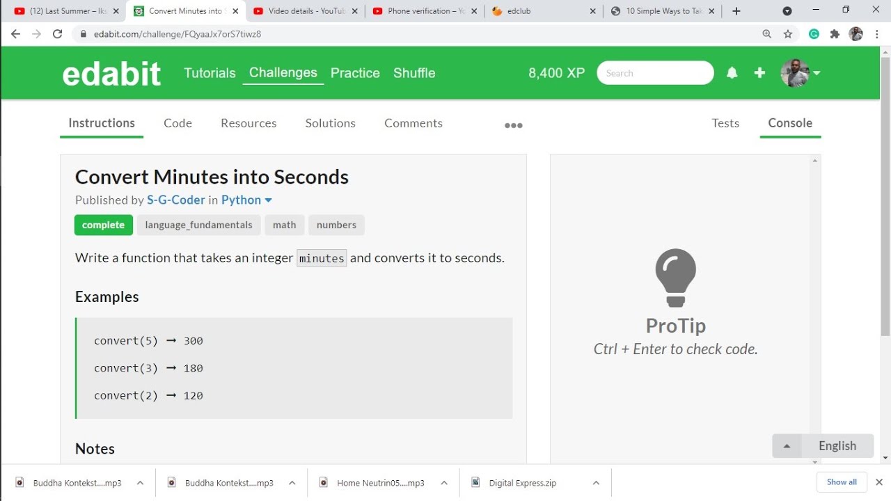 Convert Minutes Into Seconds With Python YouTube Convert Minutes Into Seconds With Python YouTube