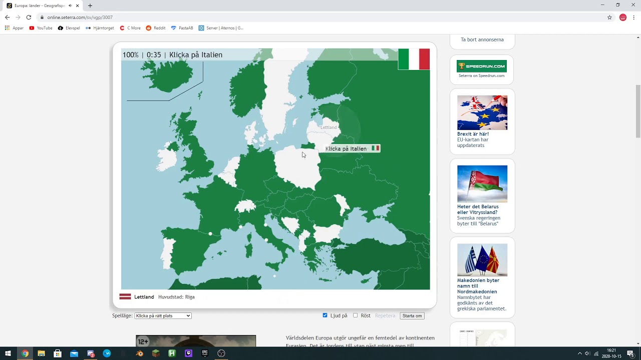 Seterra - Europe: All Countries (Pin) 01:09 - YouTube