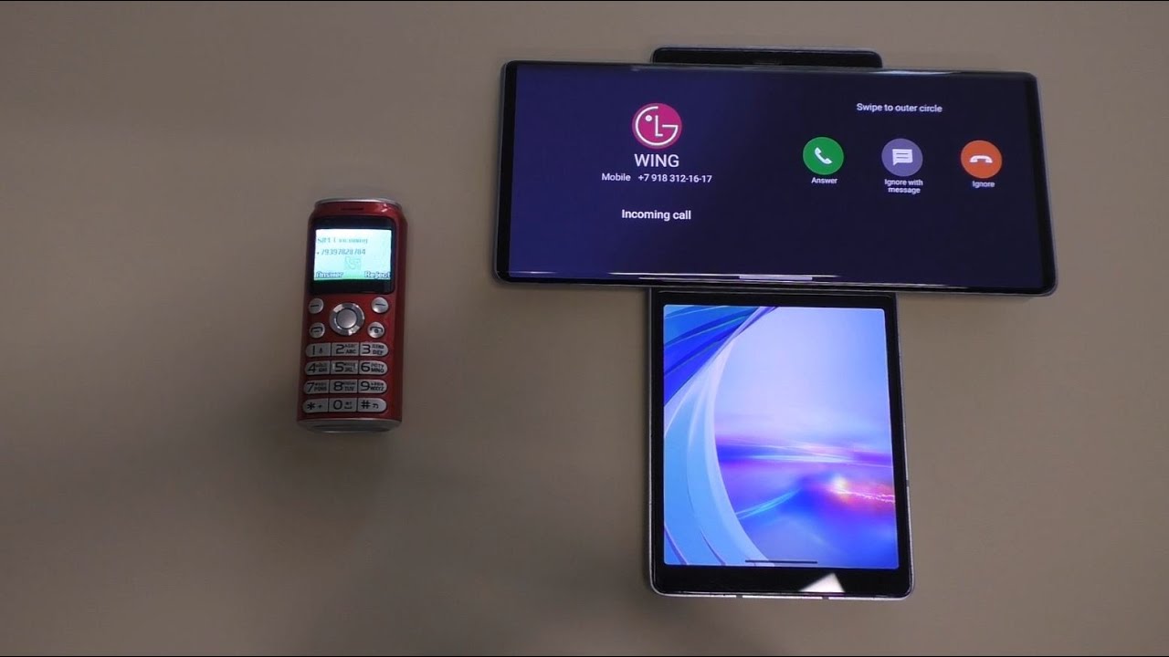Mini Phone vs LG Wing Incoming Call - YouTube