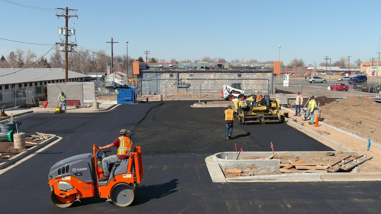 Asphalt Parking Lot : New Installation 2 layers 6" - YouTube