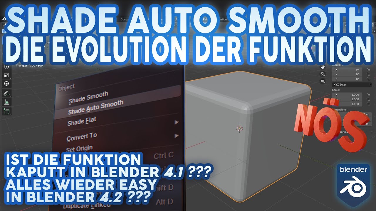 Kurztipp: Blender 4.1 Shade Auto Smooth verwenden und die Evolution von ...