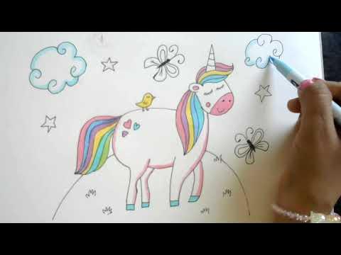 How to draw Unicorn for kids - YouTube