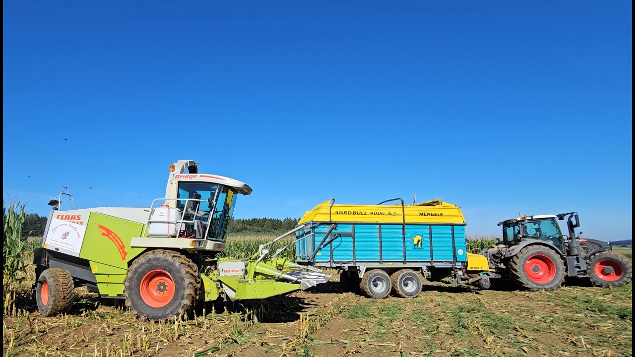 Claas Youngtimer 840 Jaguar V8 Häcksler & Fendt 724 mit Mengele ...