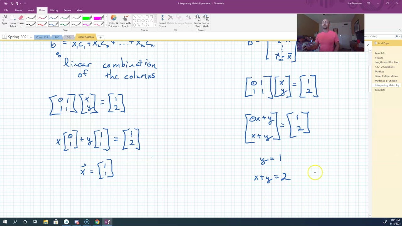 Interpreting Matrix Equations - YouTube