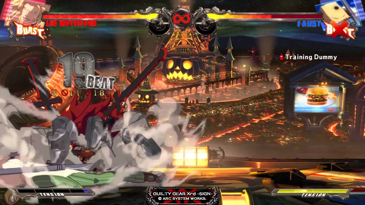 Guilty Gear Xrd -SIGN- Leo Whitefang Mid-Screen combo - YouTube