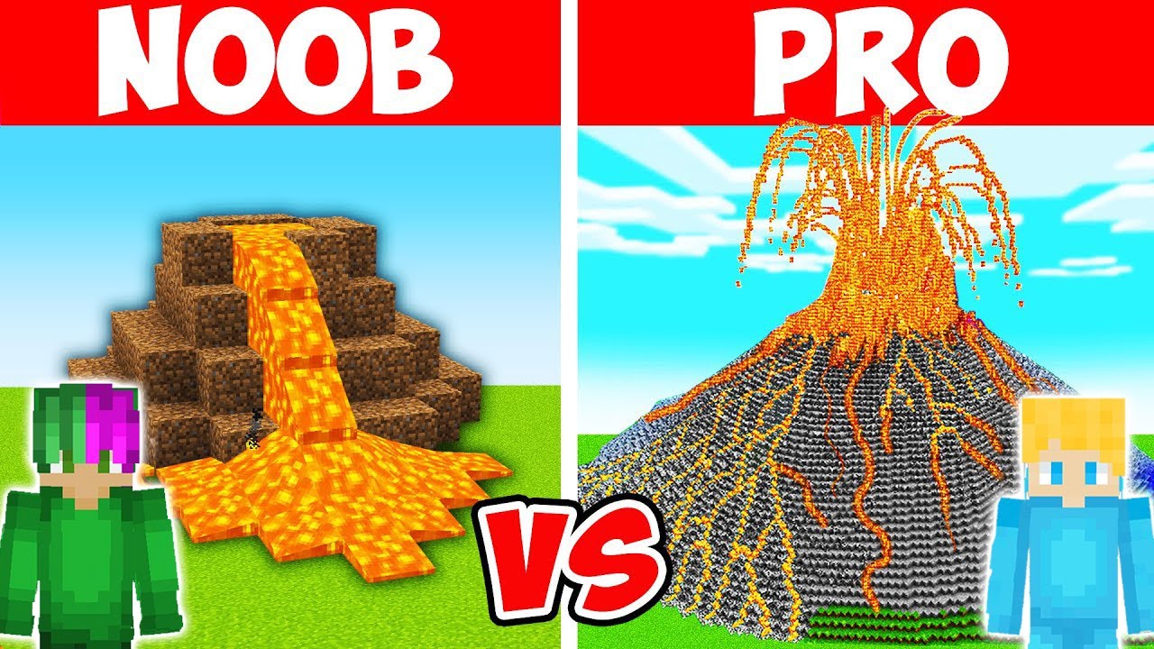Minecraft NOOB vs PRO: RIESEN VULKAN BAU CHALLENGE ⛏ - YouTube