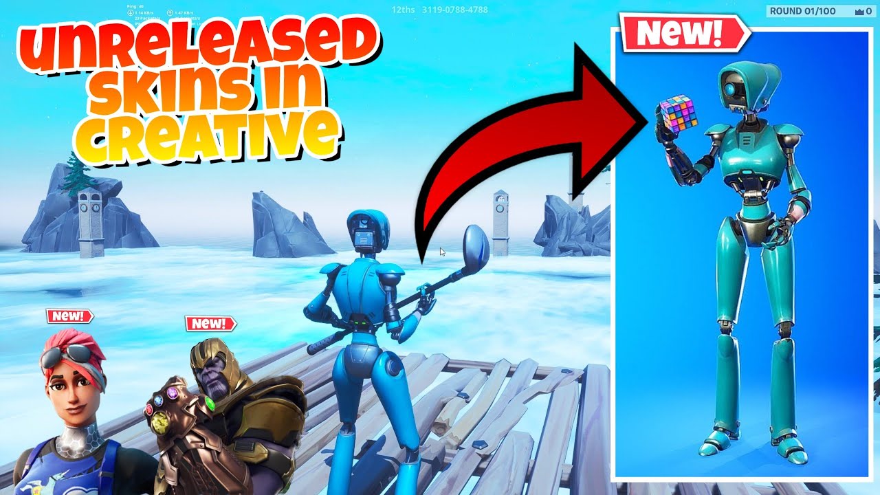 Using Fortnite Unreleased Skins in Creative (Robo Ray, Brilliant Bomber ...