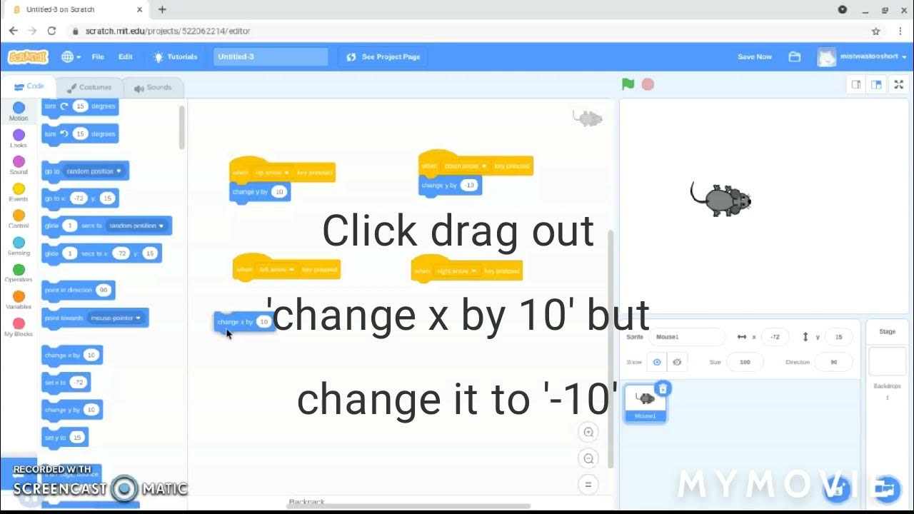 How To Make Your Scratch Character Move Using The Arrow Keys - Youtube