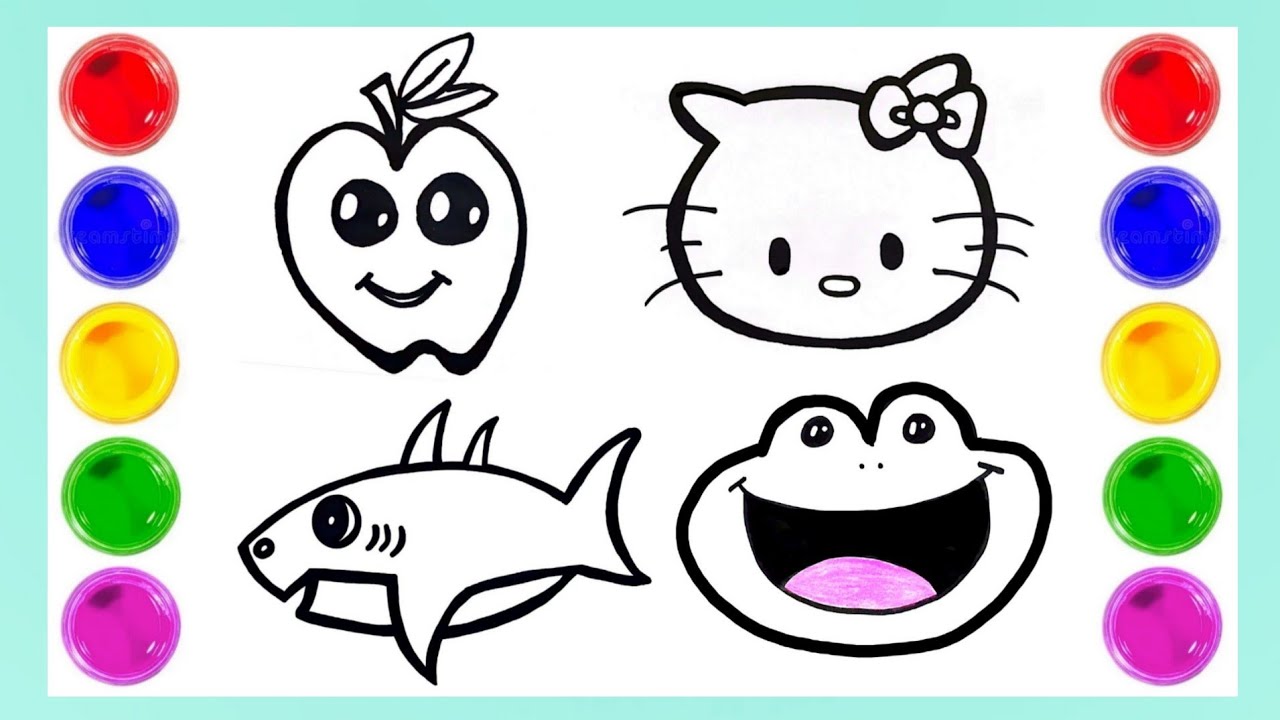 Best Easy Drawings For Kids & Toddlers | Colorful Drawings Compilation ...