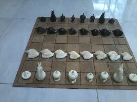 ชุดหมากรุกไทยแบบโบราณ antique makruk chess set mc005 - YouTube