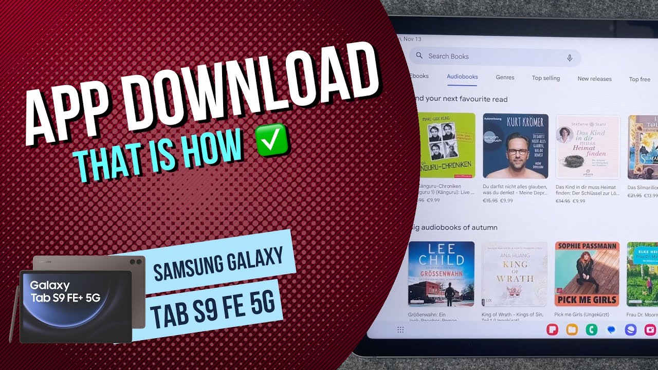 Samsung Galaxy Tab S9 FE 5G - How to install apps • 📱 • 👨🏼‍💻 • ⬇️ ...