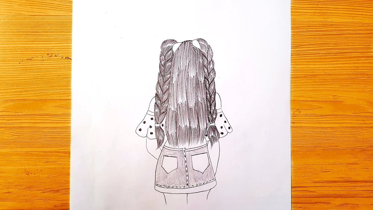 How to draw a girl backside step by step/pencil tutorial/BR drawing ...