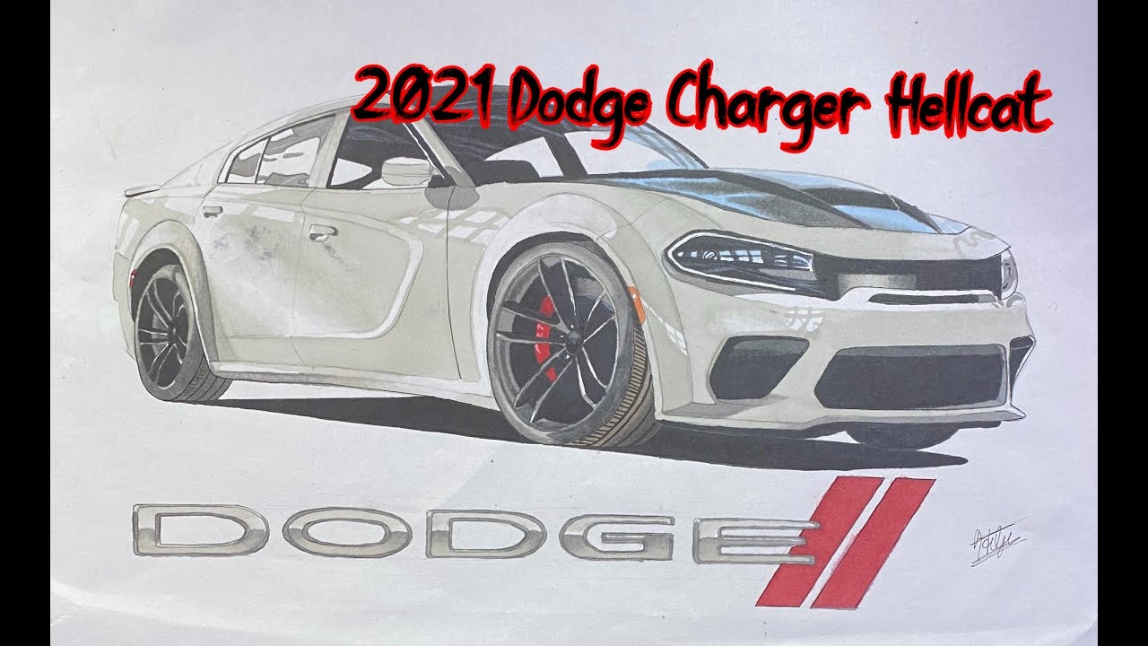 Drawing a HELLCAT Dodge Charger **CRAZY** - YouTube