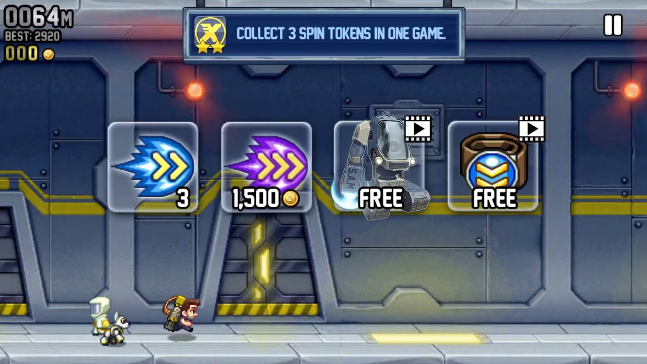 Jetpack Joyride Robot Dog Getting Money Only - YouTube