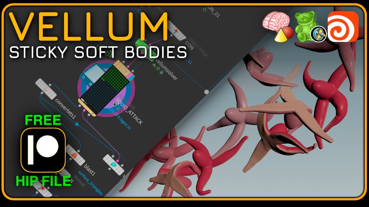 Houdini 20.5 - Tutorial | Vellum Sticky Soft-Bodies - YouTube