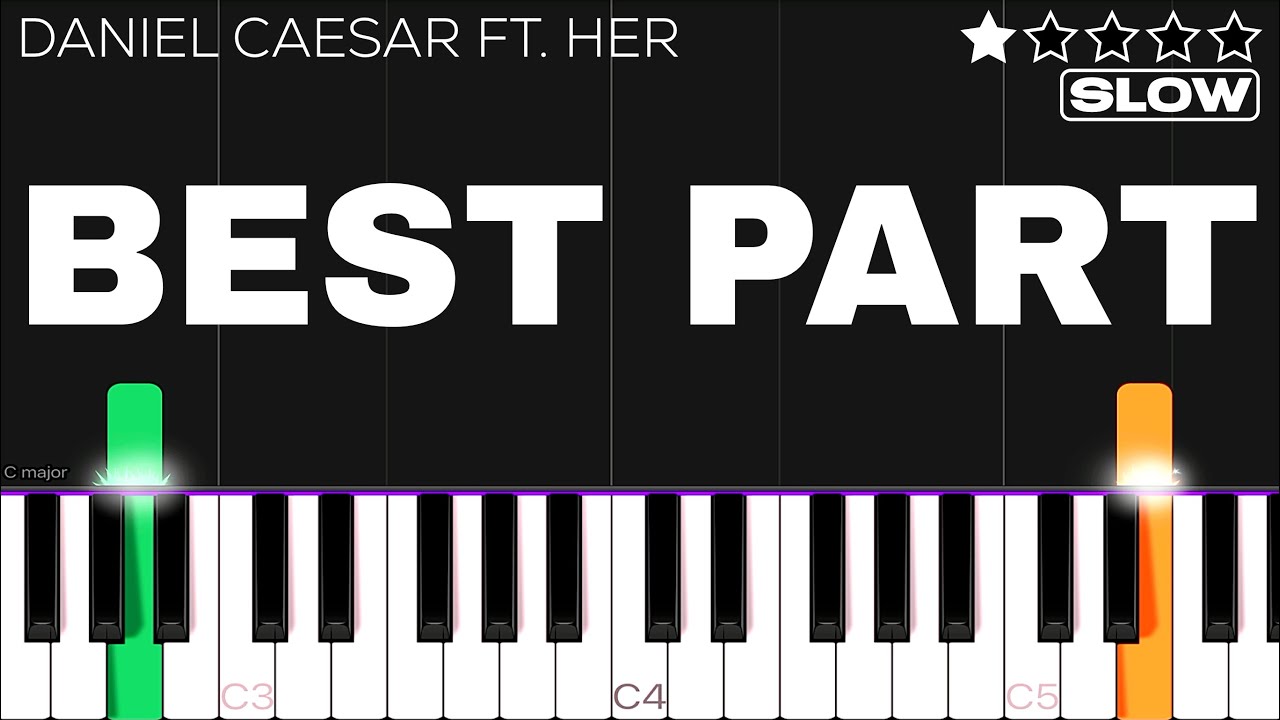 Daniel Caesar - Best Part ft. H.E.R | SLOW EASY Piano Tutorial - YouTube