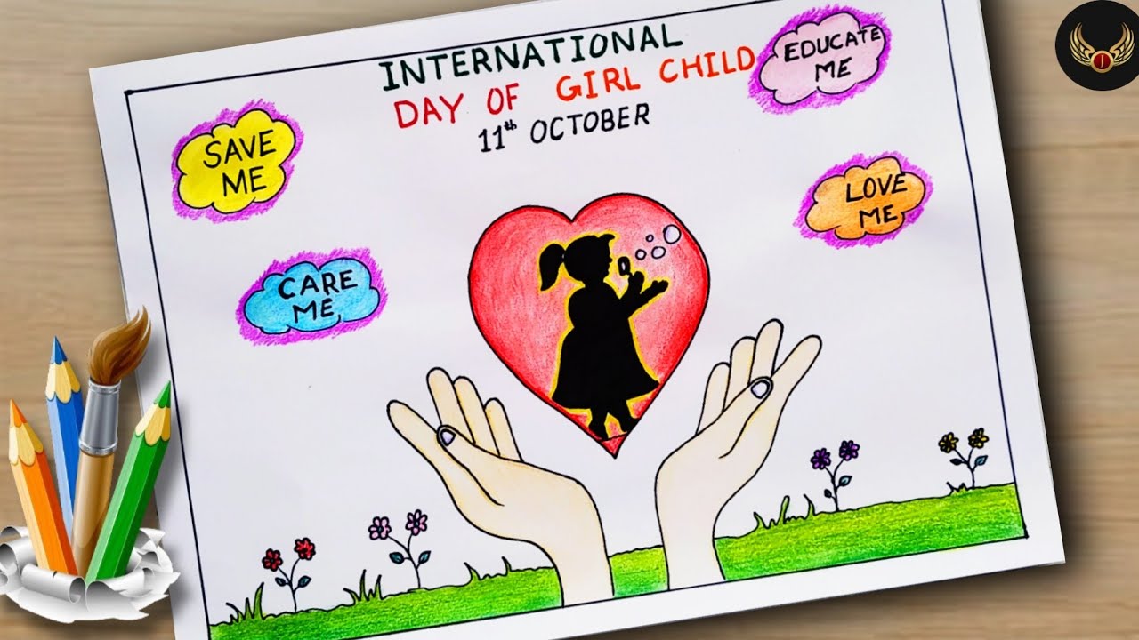 Save Girl Child Drawing / Save girl child poster / International Day of ...