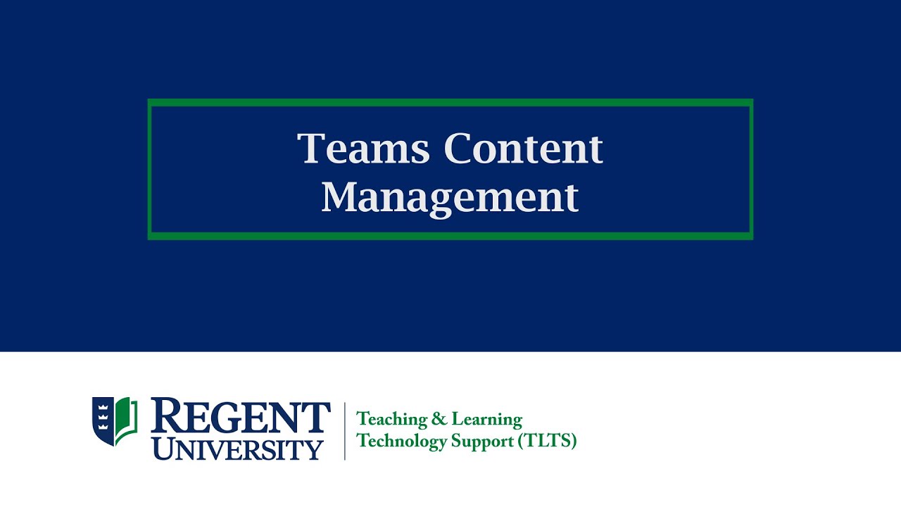 Regent University Teams Faculty Training - YouTube