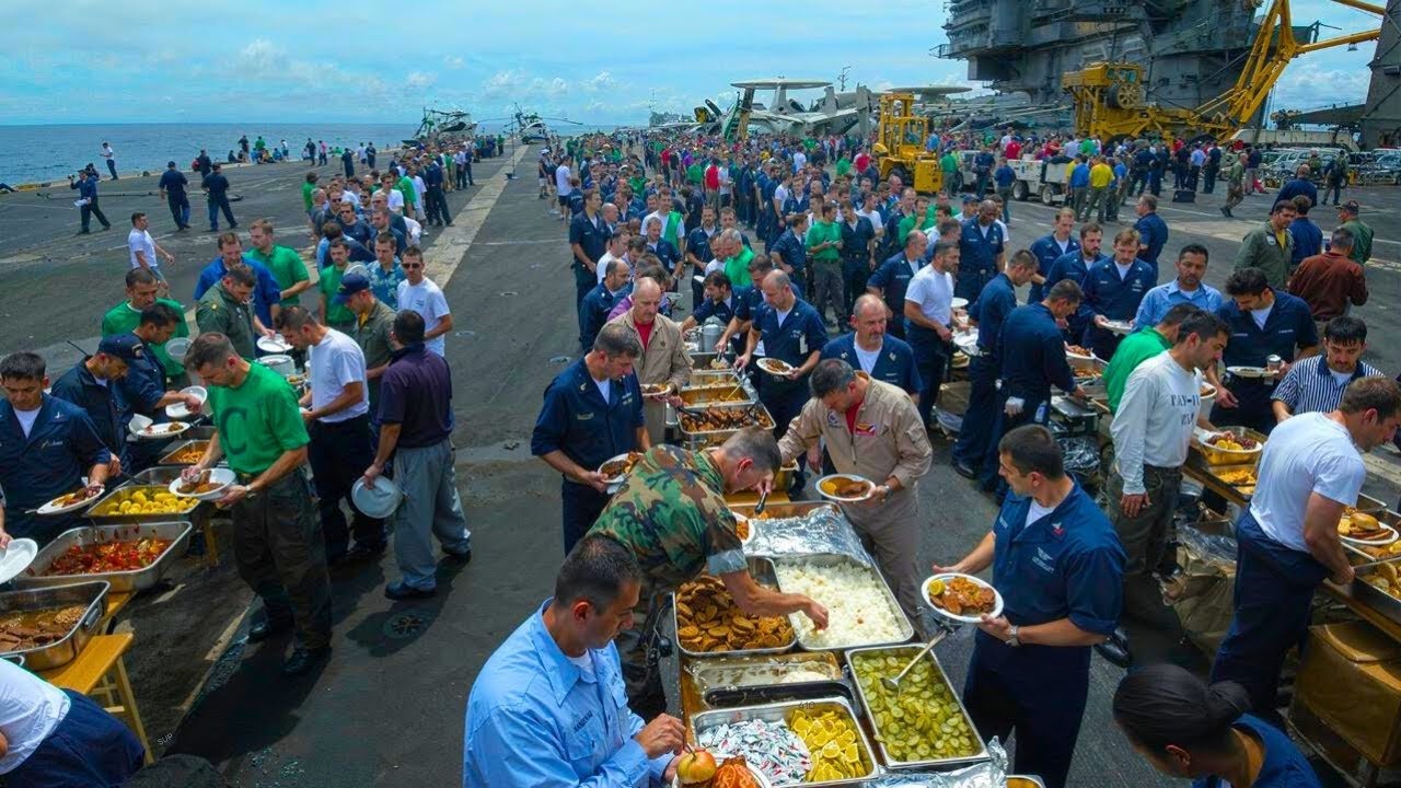 Inside US Navy's EPIC Steel Beach Picnic on an Aircraft Carrier at Sea ...