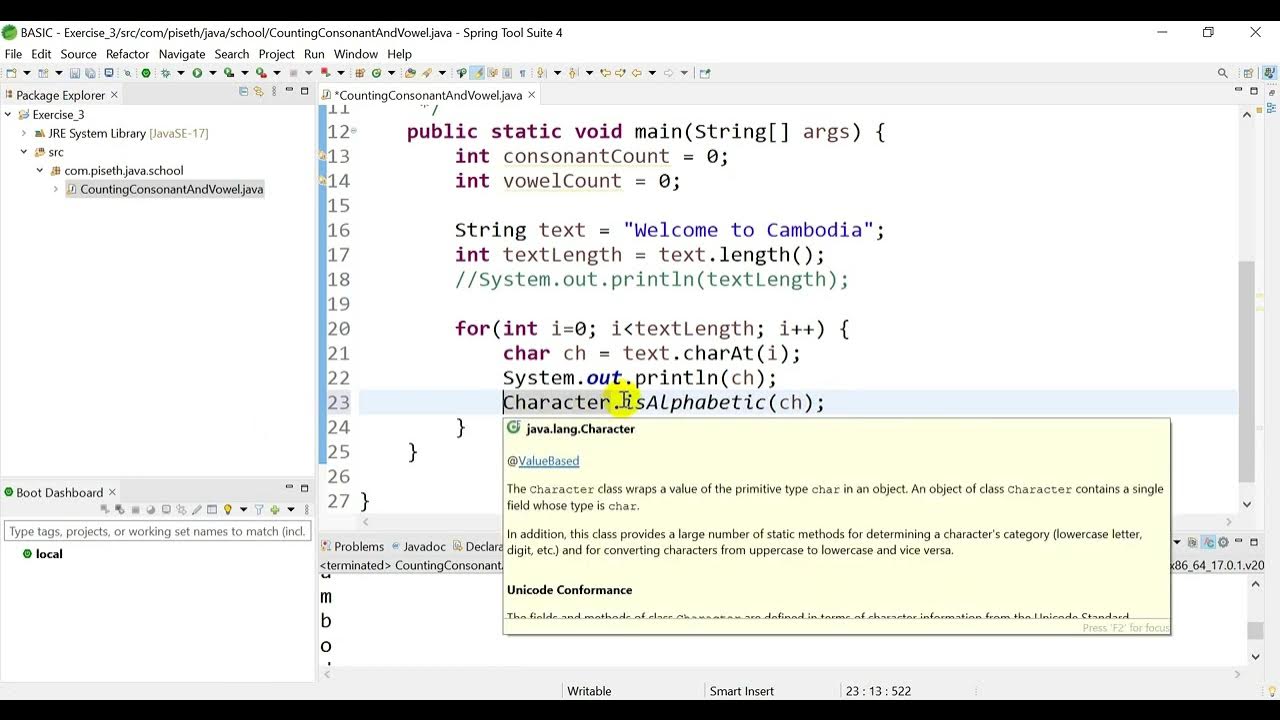 Java Hero Basic 1 Count Consonant And Vowel Youtube