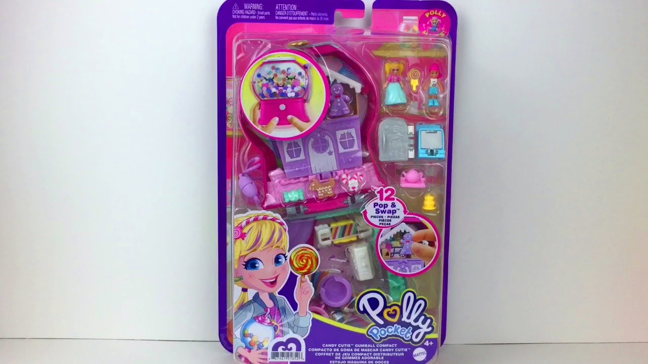 Polly Pocket Candy Cutie Gumball Compact Miniature Play Set Unboxing ...