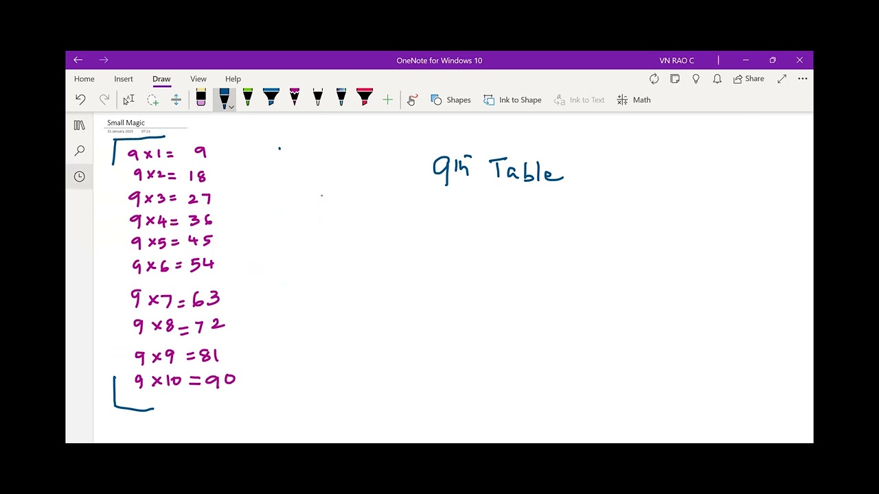 Brain Game - Recollecting Table 9 - The easy way - YouTube
