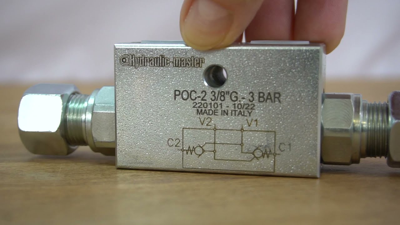 Double pilot operated check valve POC-2 3/8L 3 bar VBPDE 38L - YouTube