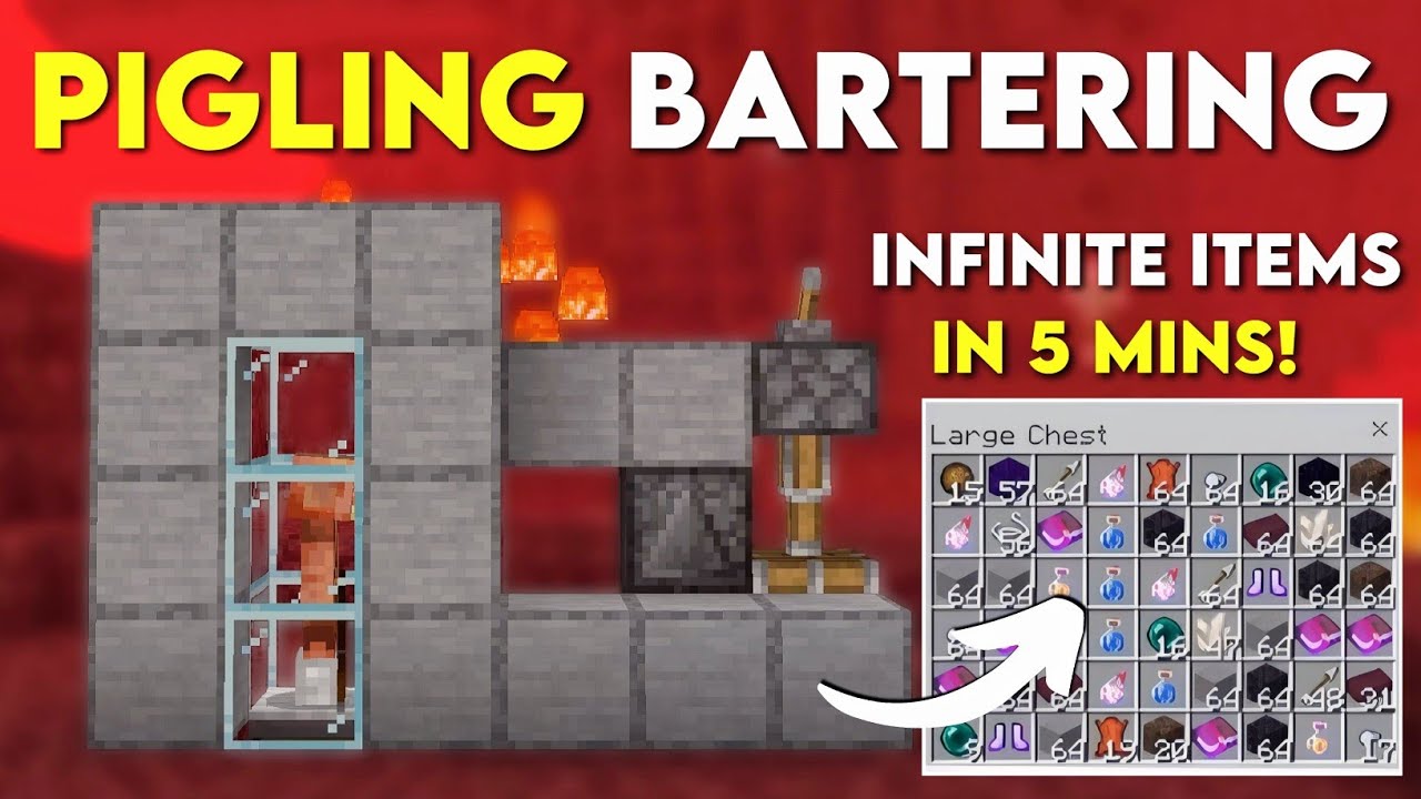 BEST PIGLING BARTERING FARM In 1.21 Minecraft Bedrock! (MCPE/XBOX ...