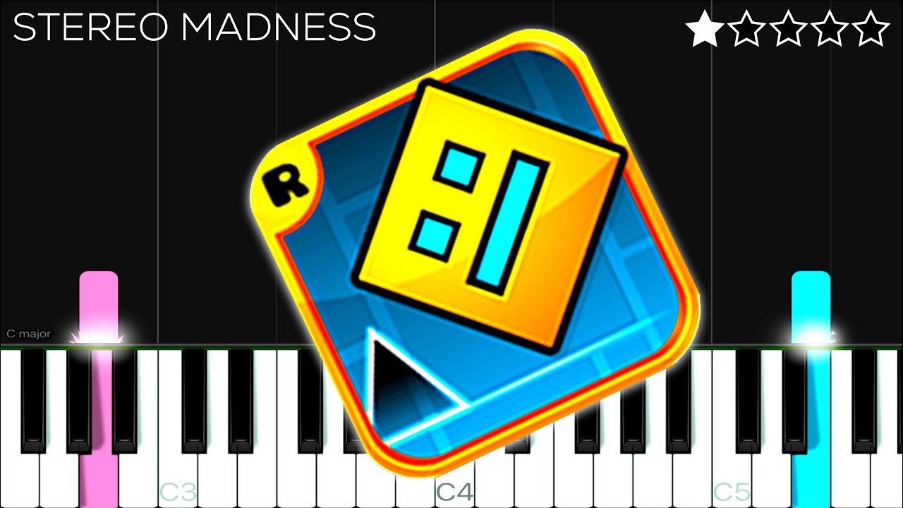 Geometry Dash - Level 1 - Stereo Madness | EASY Piano Tutorial - YouTube