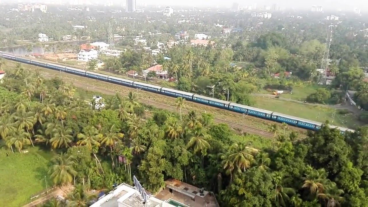 Cochin to Trivandrum Train | Sky View - YouTube