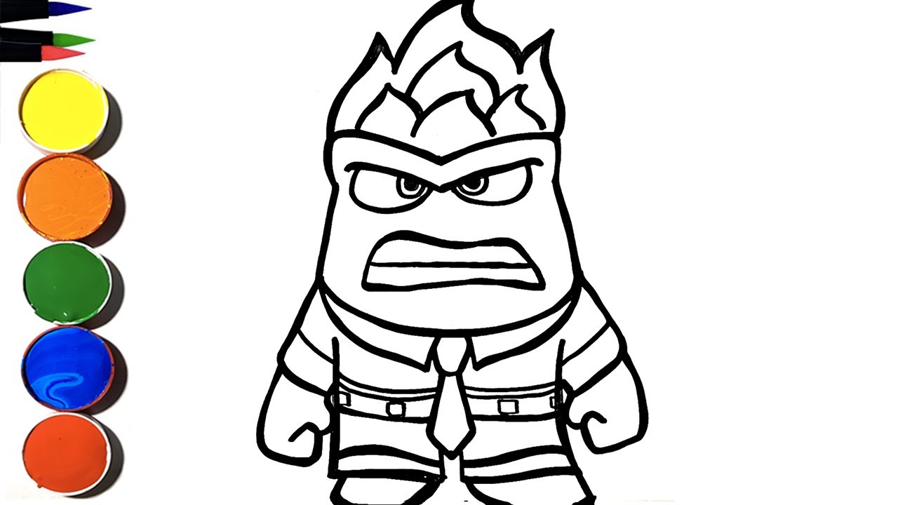 INSIDE OUT Dibuja y Colorea a Furia 😡Una Emoción de RILEY ️ ️🎨🌈 - YouTube