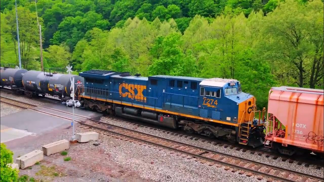 Keystone Sub: CSX #3301, UP #7805, & DPU CSX #7274 on an EB Manifest Train near Fairhope PA in ...