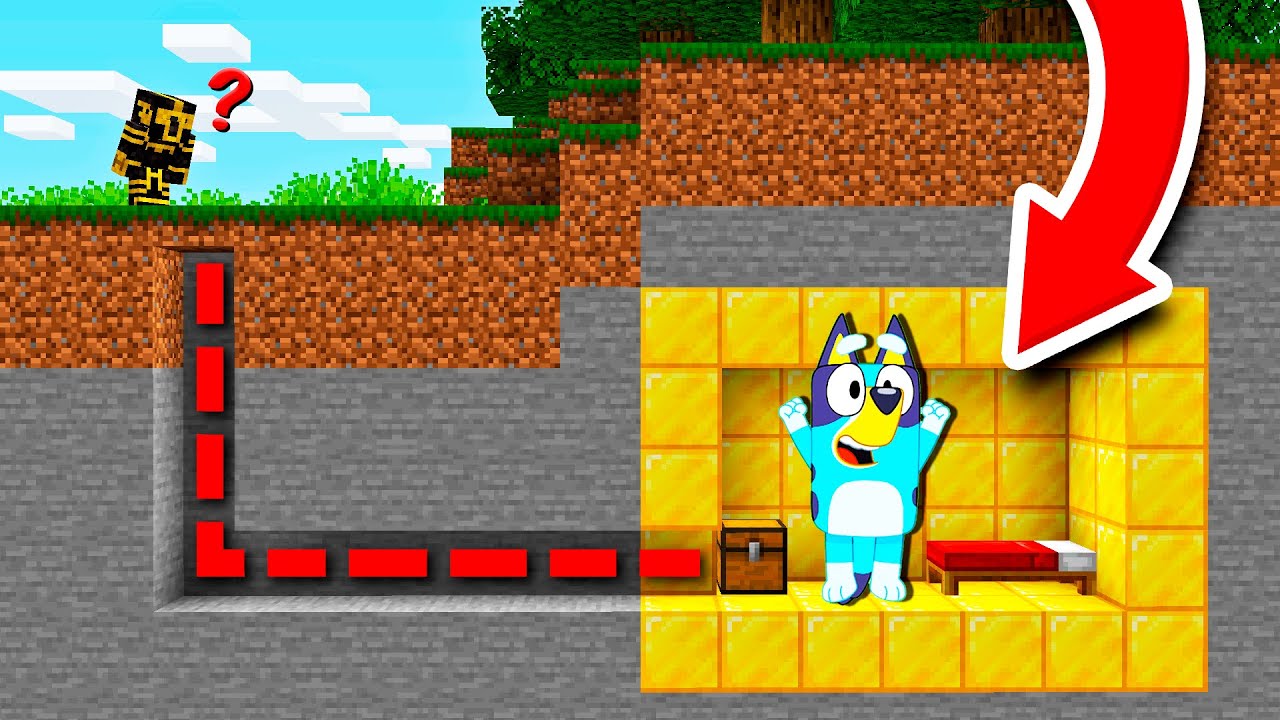 ENCUENTRO LA BASE SECRETA DE BLUEY EN MINECRAFT 😱 - YouTube