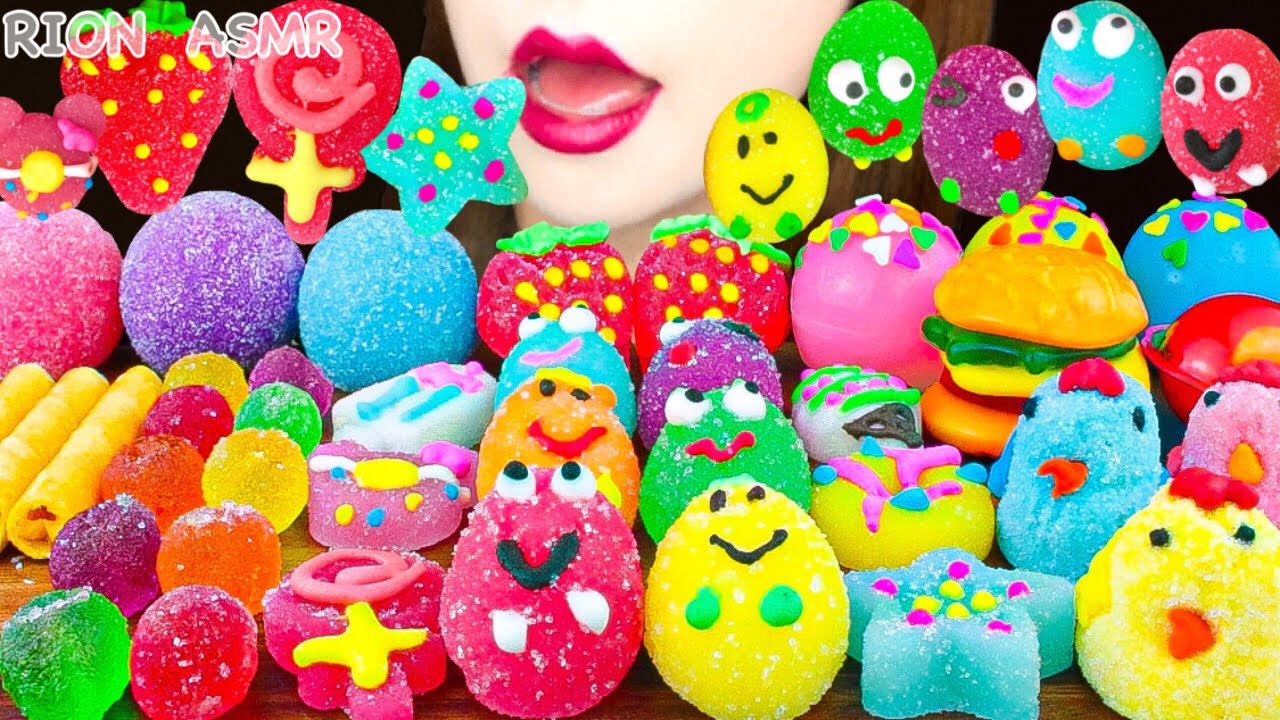 【ASMR】CUTE JELLY PARTY ️ COLORFUL CUTE JELLY,STRAWBERRY JELLY MUKBANG ...