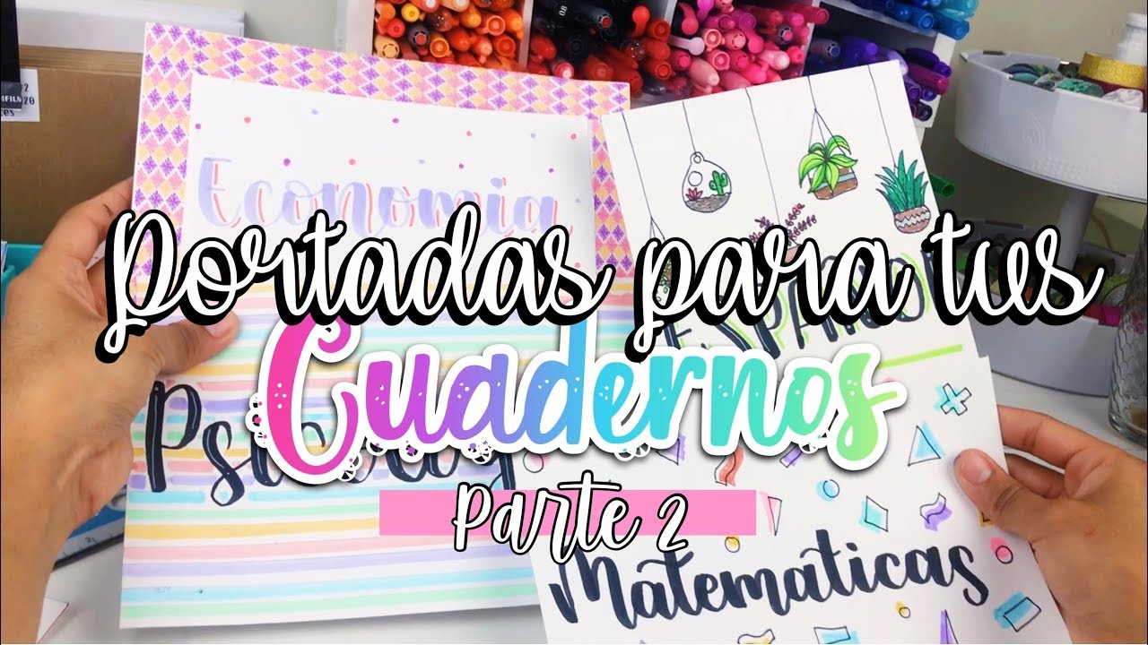 PORTADAS FÁCILES PARA TUS CUADERNOS ( paso a paso ) - YouTube