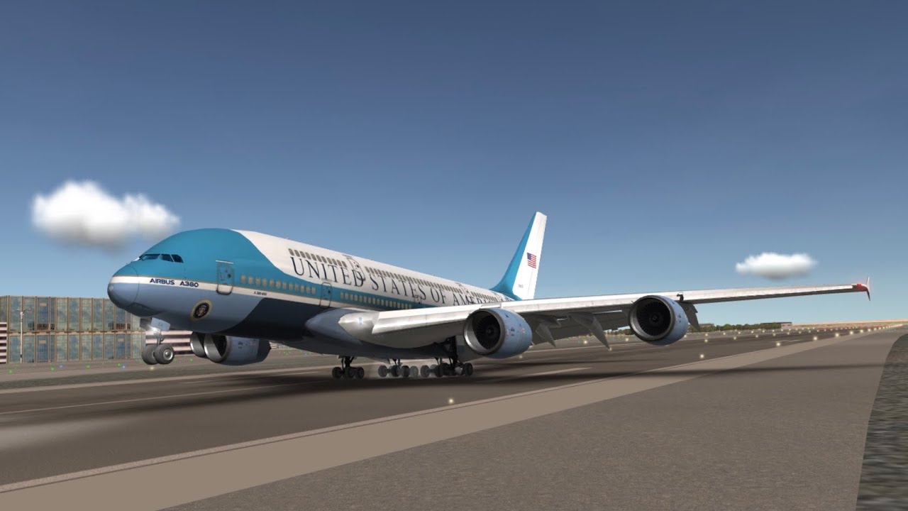 RC RFS USA AIR Force One. AirBus A380-800 Good Takeoff & Landing New ...