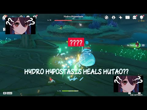 Hydro Hypostasis Slime heals Hu tao - Genshin Impact