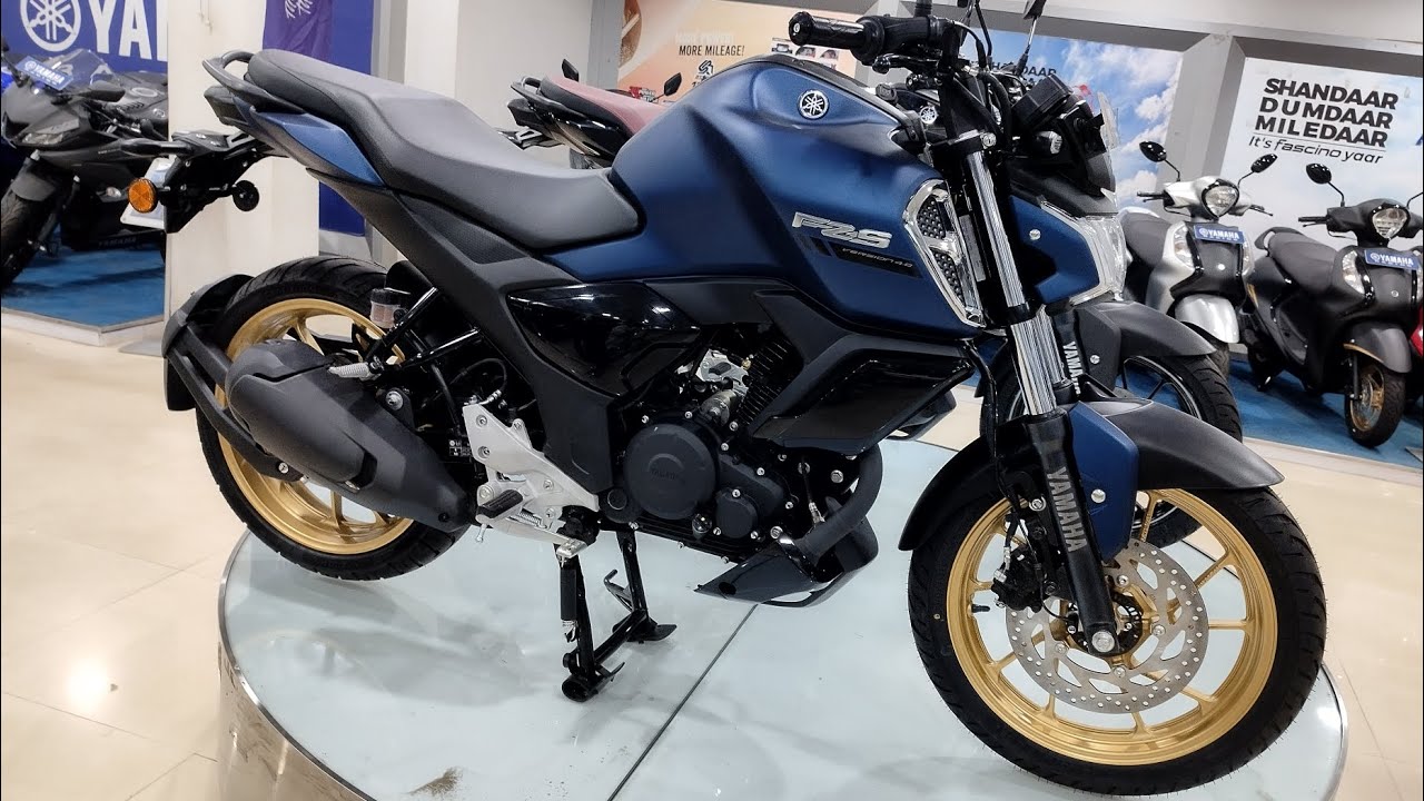 Yamaha FZS V4 Matte Blue Colour Review Hindi 2024 #FZS - YouTube