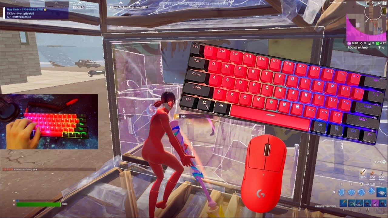 Kraken Pro 60% Mechanical Keyboard 😴 Fortnite Keyboard & Mouse Sounds ...