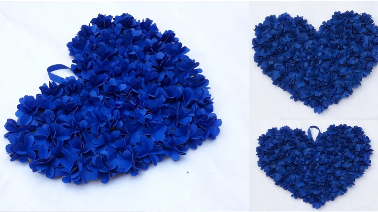 WOW!!!Very Easy and Beautiful heart Wallhanging using paper|Paper craft ...