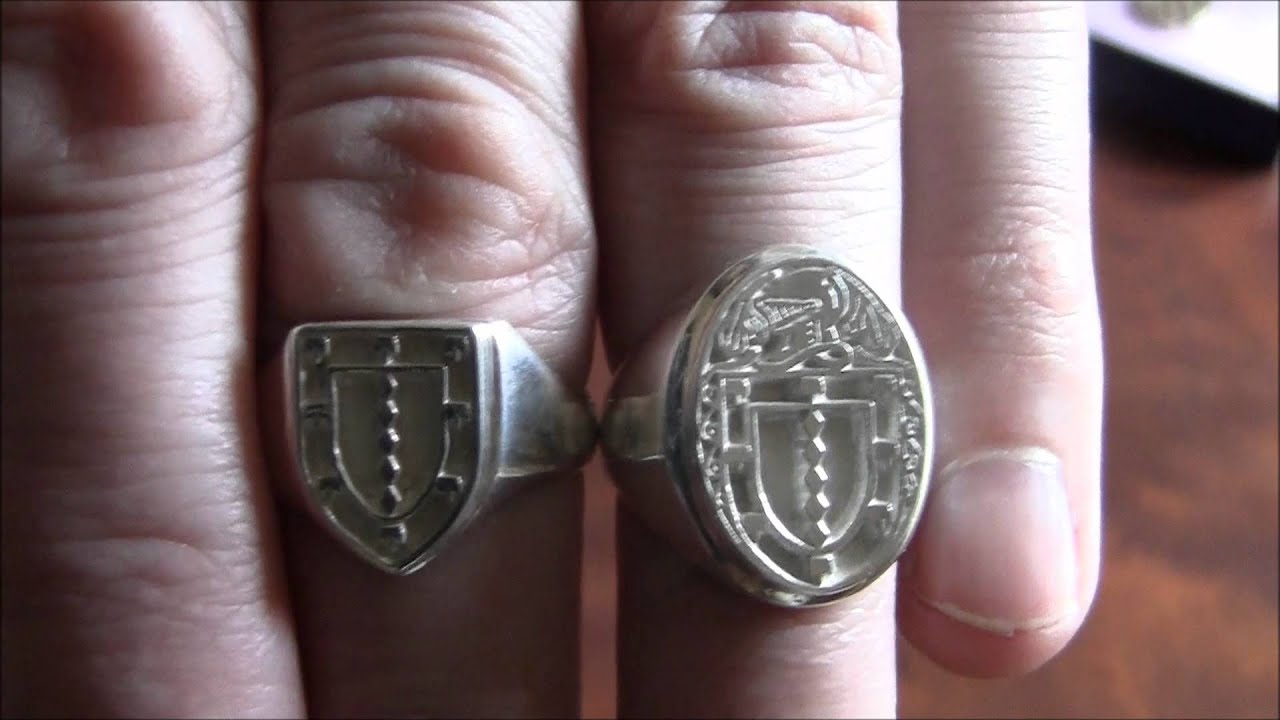 Family Crest Shield Ring, Coat of Arms Heraldic Ring - YouTube