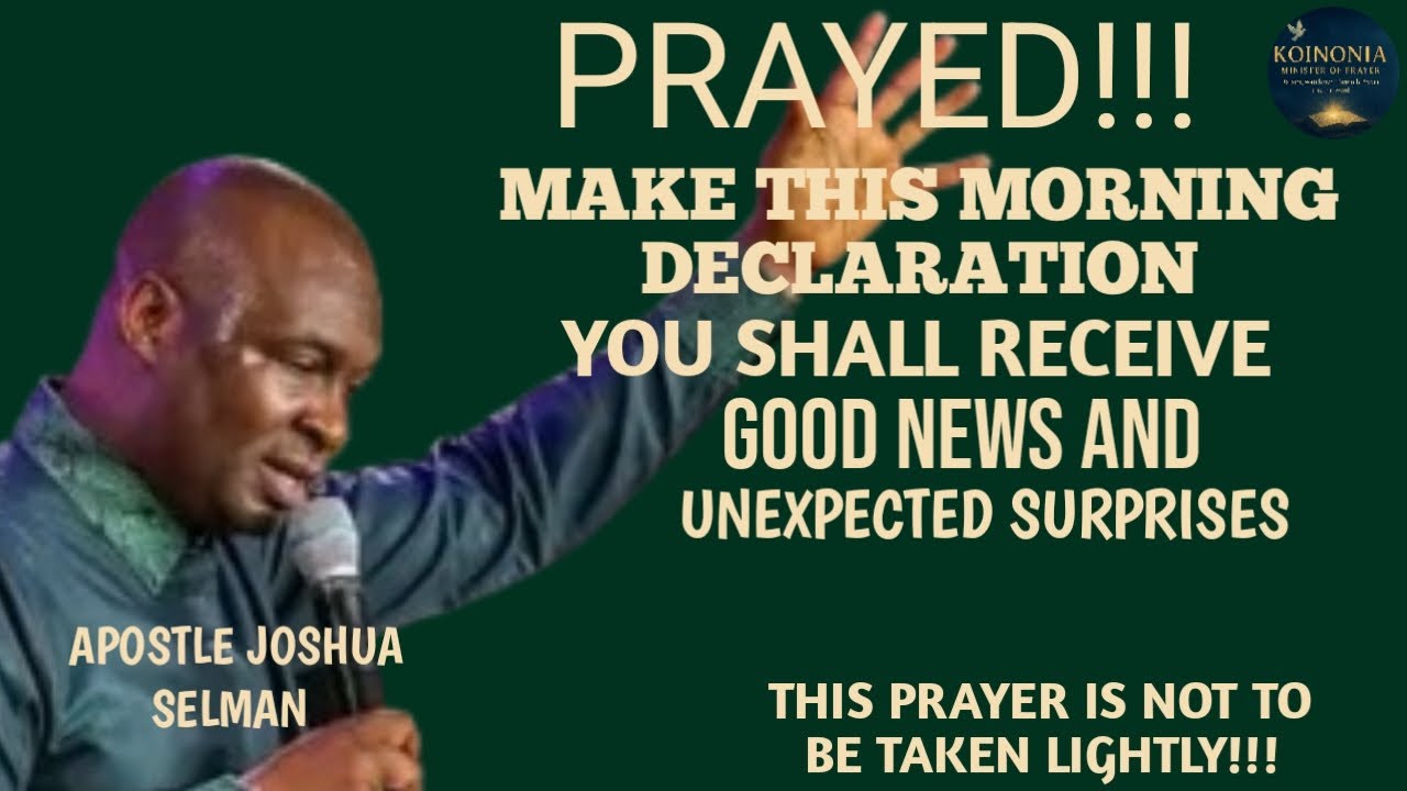 Make This Morning Declaration – You Shall Receive Good News and ...