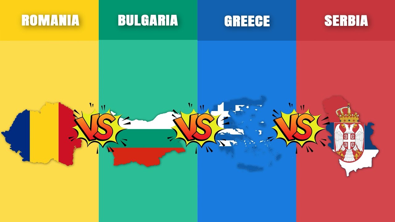 Romania vs Bulgaria vs Greece vs Serbia | Country Comparison | Data ...