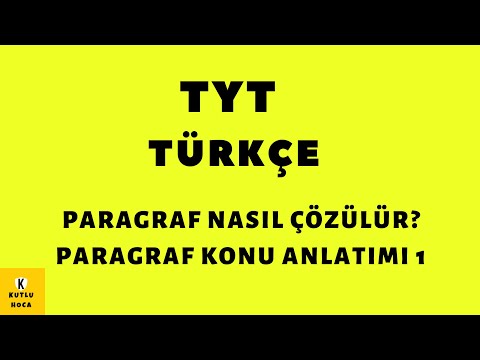 TYT Türkçe, Paragraf Nasıl Çözülür/ Konu Anlatımı (1. Bölüm) | KUTLU HOCA