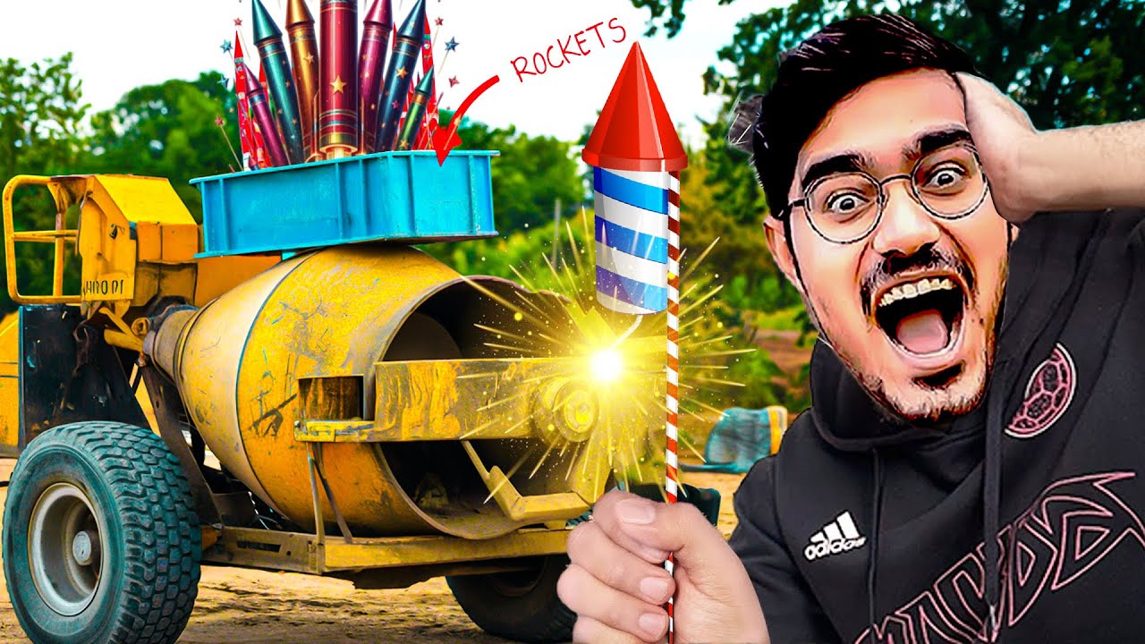 1000 Rockets in Cement Mixing Machine🔥 CRAZY DIWALI EXPERIMENT - YouTube