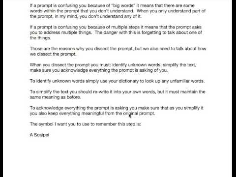 Writing Process: Step1 Dissect the Prompt - YouTube