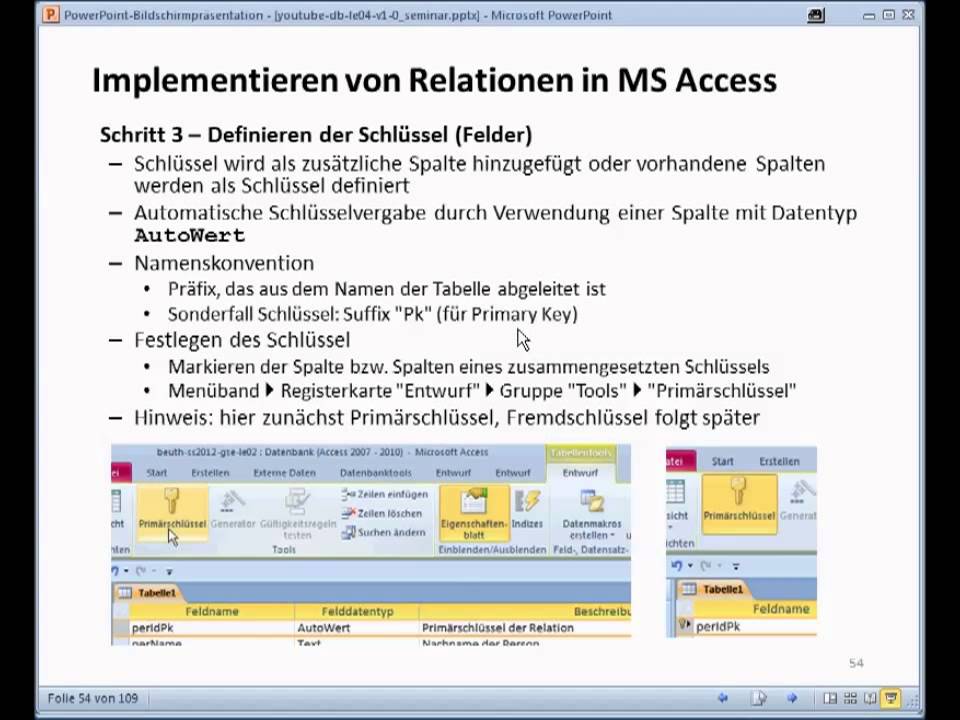 0407: Datenbanken mit MS Access - LE04 - Teil 07 - Relationen in MS ...