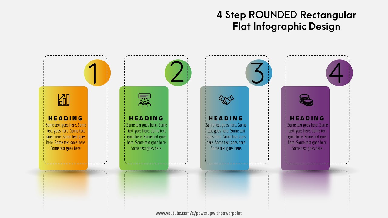 62.Create 4 Step ROUNDED Rectangular Flat Infographic Design|Powerpoint ...